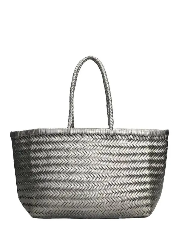 Dragon Diffusion Woven Leather Tote - Silver