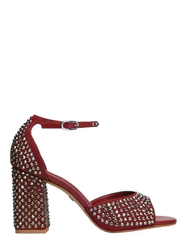 ANDREA CARRANO 90mm Studded Sandals - Red