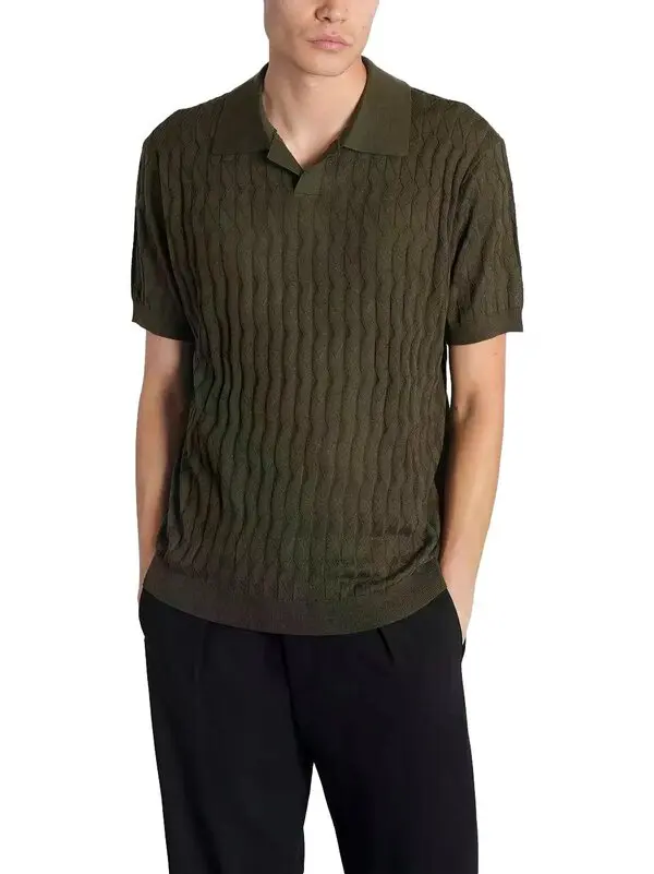 Emporio Armani Textured Polo Shirt - Green