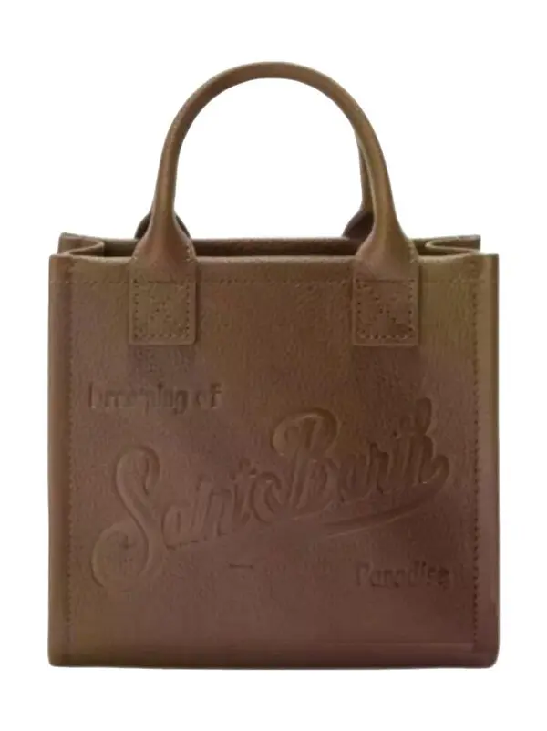 MC2 SAINT BARTH Embossed-logo Mini Tote Bag - Brown