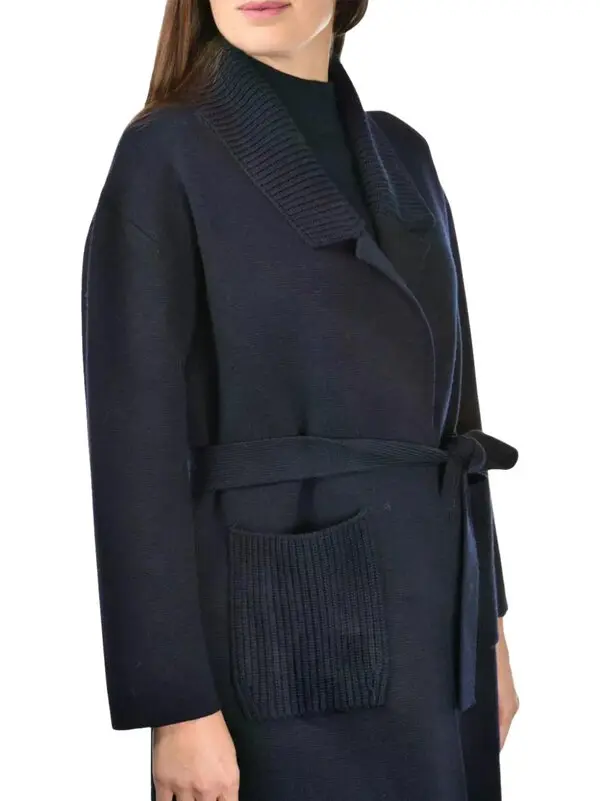GRAN SASSO Knitted Belted Coat - Blue