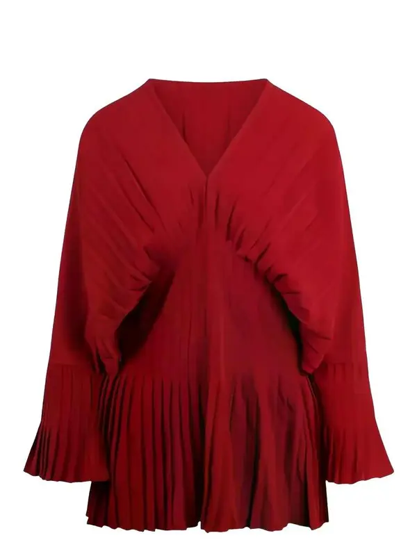 JOVONNA Pleated Basile Top - Red