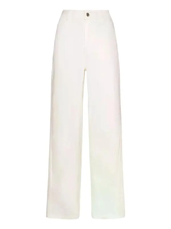 ELENA MIRO` Button Trousers - White