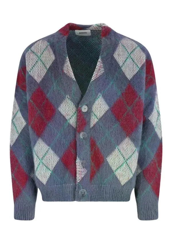 BONSAI Argyle-knit Cardigan - Blue