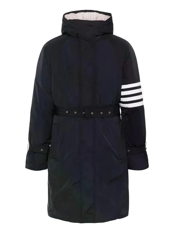 Thom Browne 4-bar Twill Belted Parka - Blue