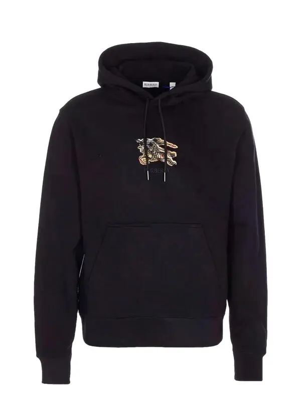 Burberry Logo Patch Hoodie - Black