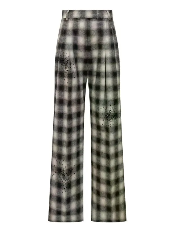 DES_PHEMMES Plaid Embellished Trousers - Black