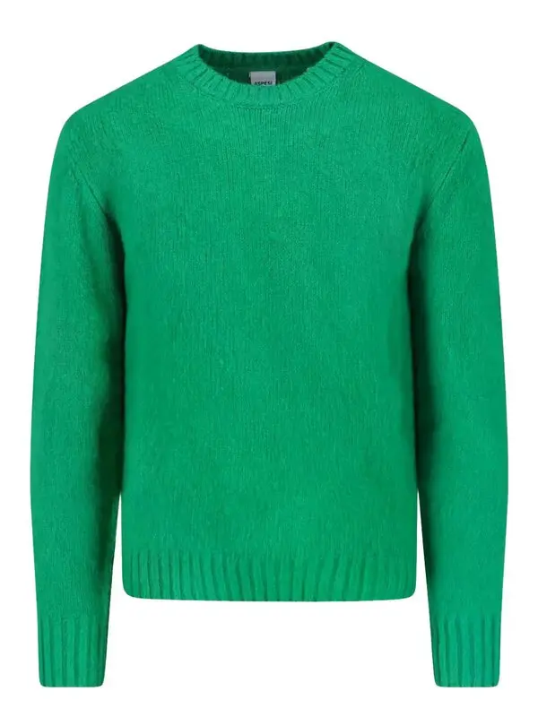 Aspesi Long Sleeve Wool Jumper - Green