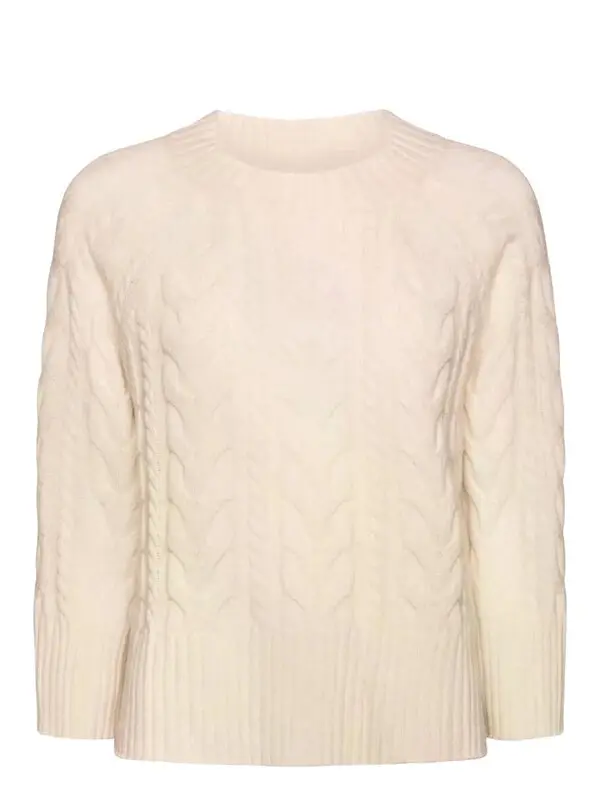 ELENA MIRO` Cable-knit Sweater - White