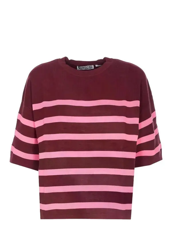 Essentiel Antwerp Striped Crew-neck T-shirt - Red