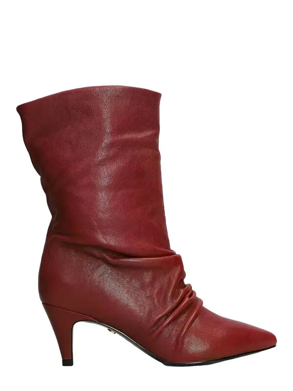 GOLD & ROUGE 55mm Laika Ruched Boots - Red