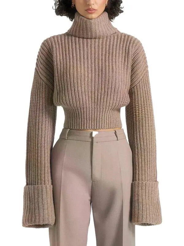 Manière De Voir Amaya Cuffed Knit Sweater - Neutrals