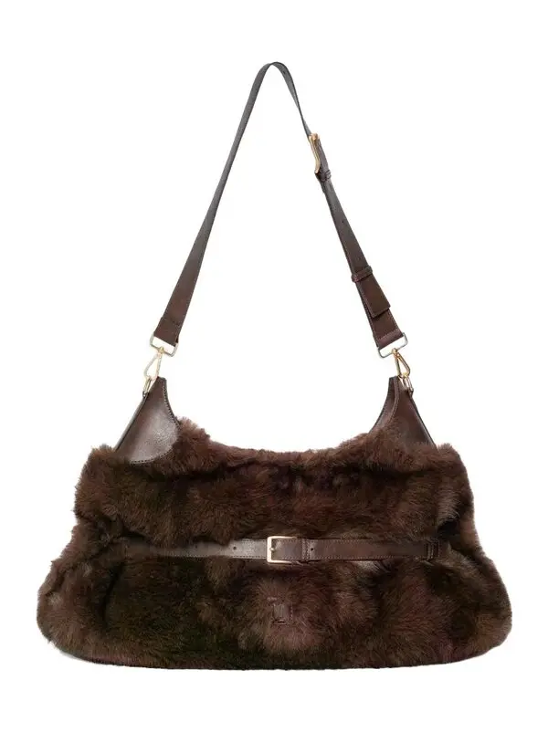 Manière De Voir Cali Fur Panel Duffle Bag - Brown