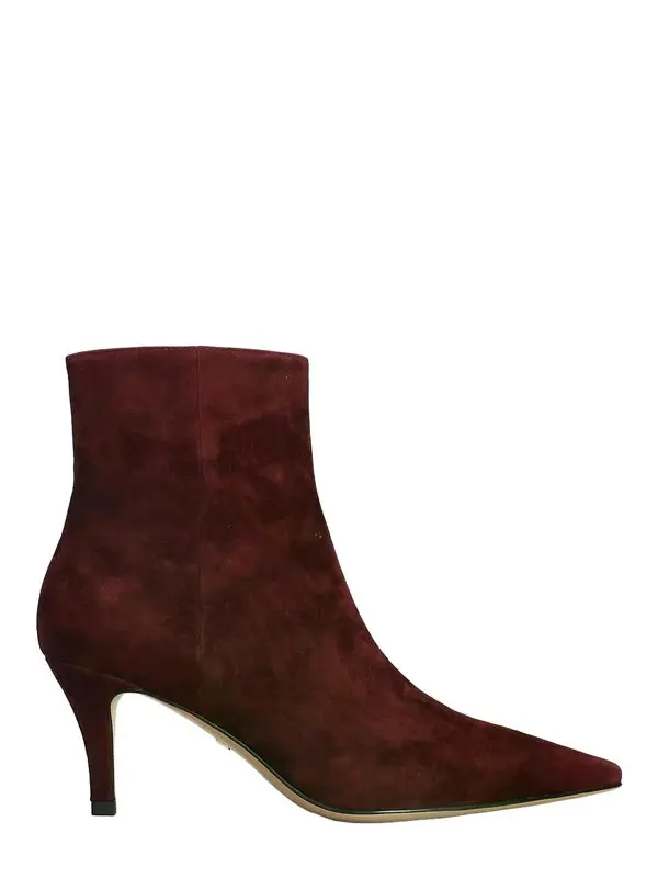 Lola Cruz Pointed-toe Heeled Ankle Boots - Red