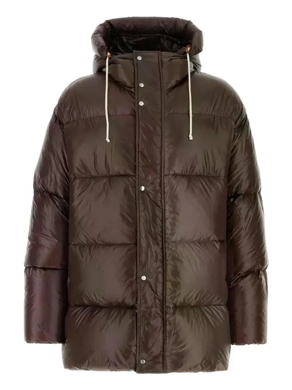 JIL SANDER Hooded Down Jacket - Brown