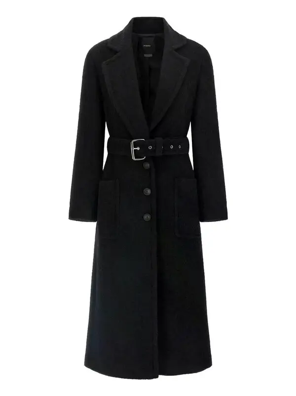 Pinko Cerfoglio Bouclé Belted Coat - Black