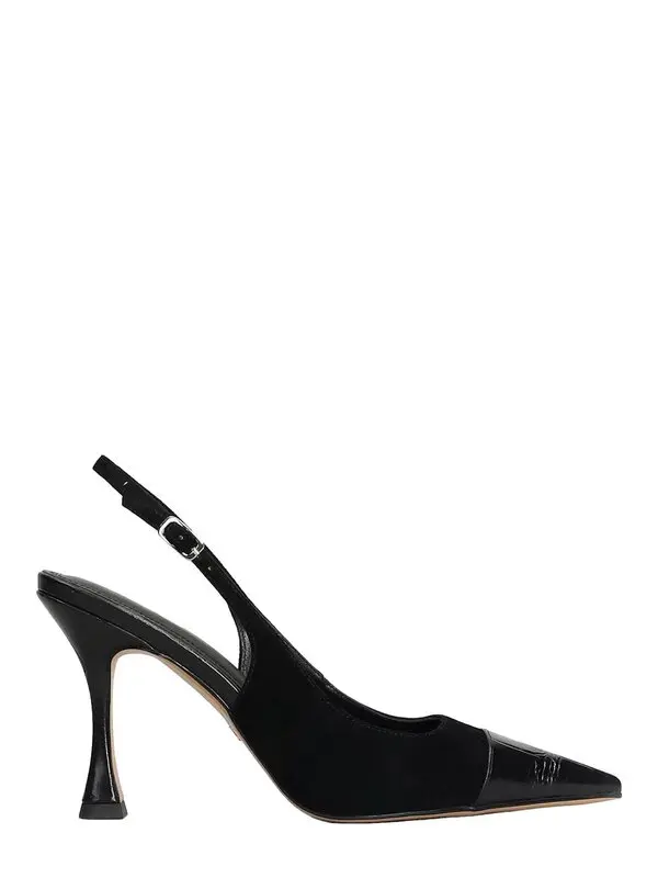 Lola Cruz 100mm Pointed Toe Slingback Pumps - Black