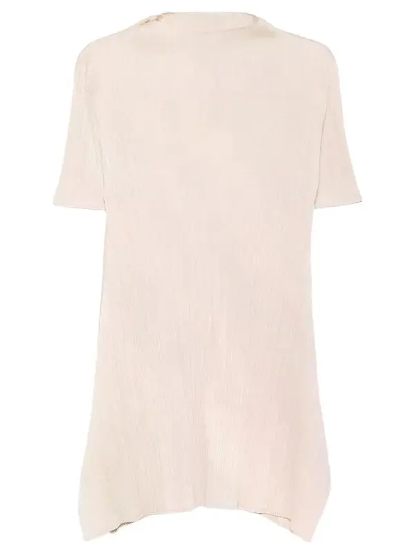 Issey Miyake Mock-neck Pleated Dress - Neutrals