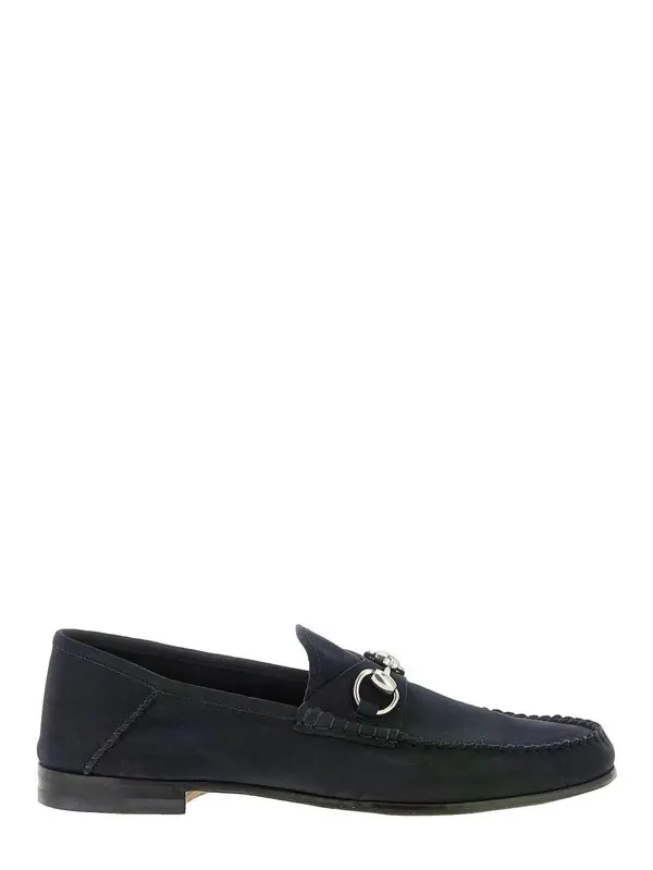 Gucci Gigi Metal Suede Loafers - Blue