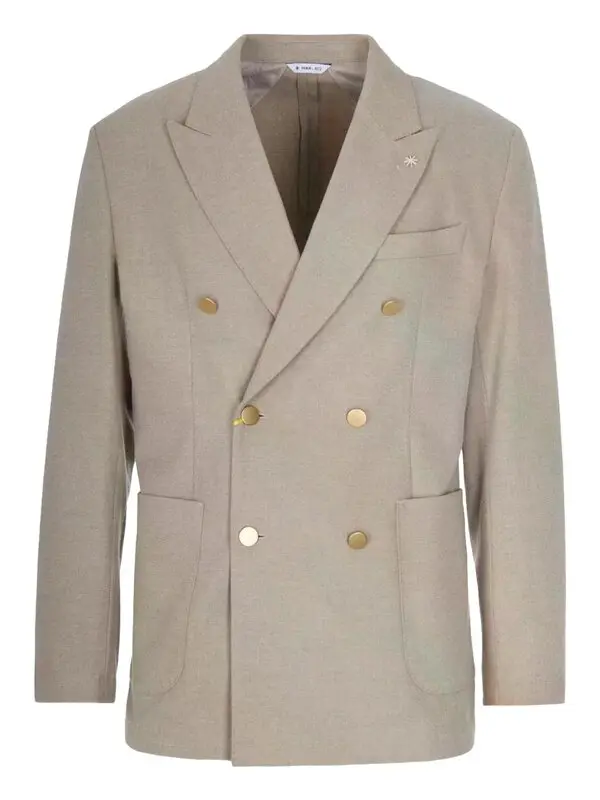 MANUEL RITZ Double-breasted Button Blazer - Neutrals