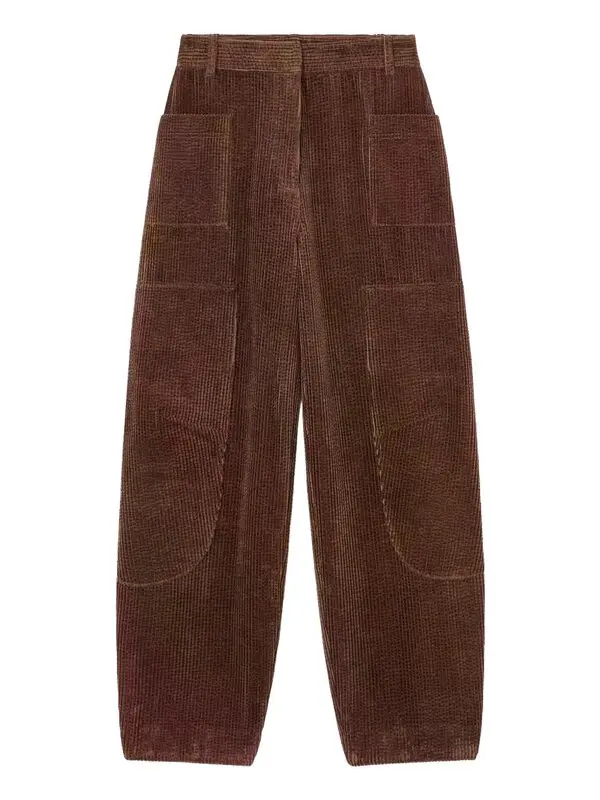 GANNI Corduroy Pocket Trousers - Brown