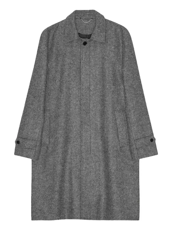 PALMES Virgin Wool Single-breasted Coat - Grey
