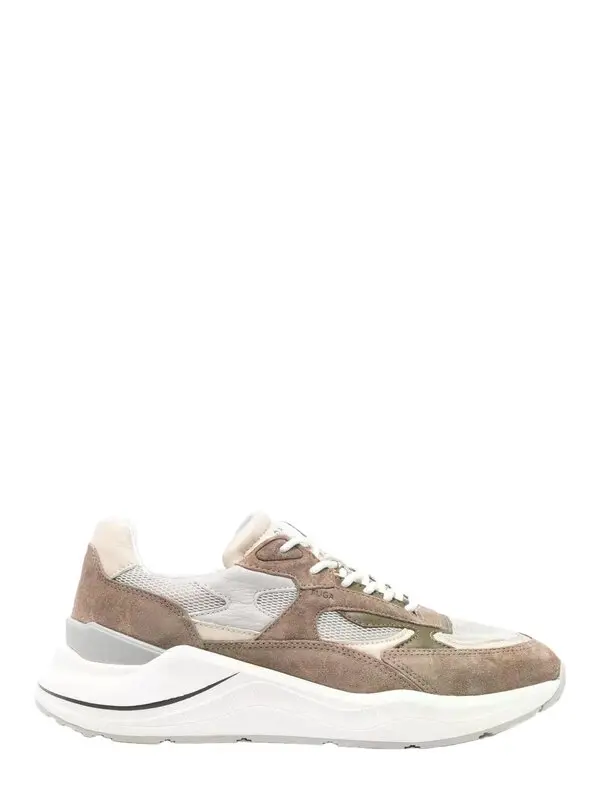 D.a.t.e. Mesh Panelled Lace-up Sneakers - Neutrals