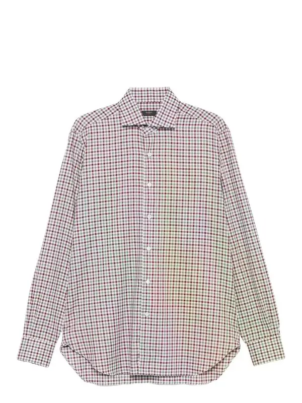 BARBA NAPOLI Checked Shirt - Red