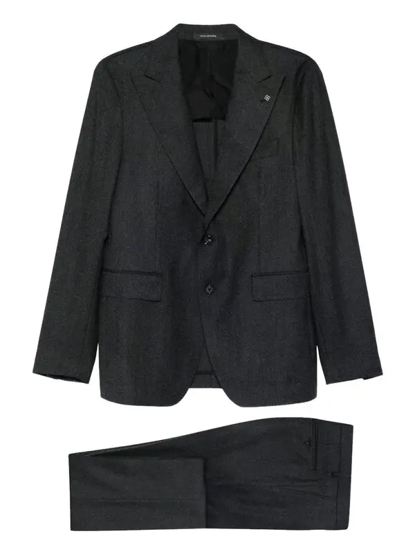 Tagliatore Herringbone Two-piece Suit - Black