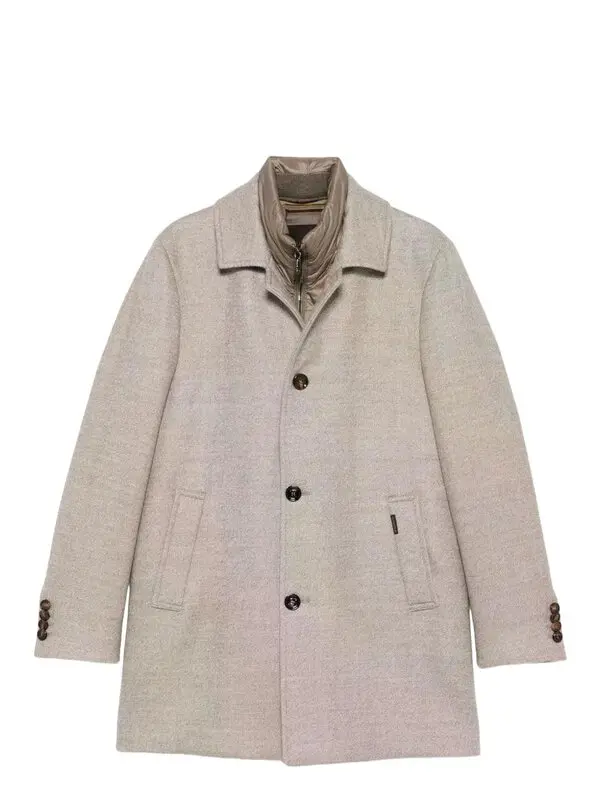 MOORER Buttoned Virgin Wool Coat - Neutrals