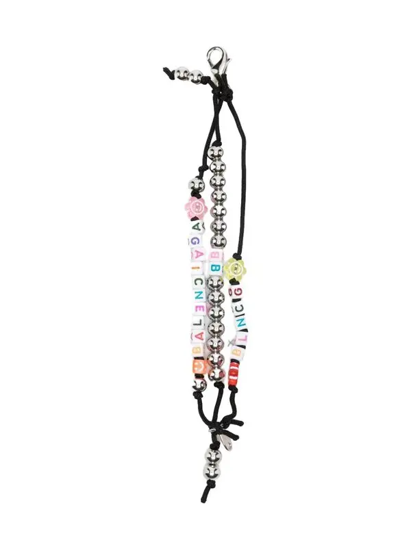 Balenciaga Flower-beads Keyring - Black