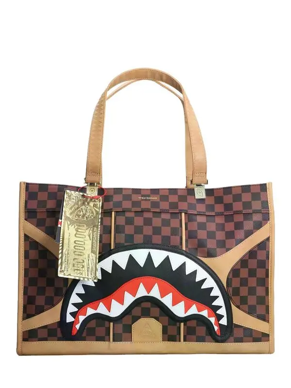 SPRAYGROUND Hennyville Tortuga Shark Tote Bag - Brown