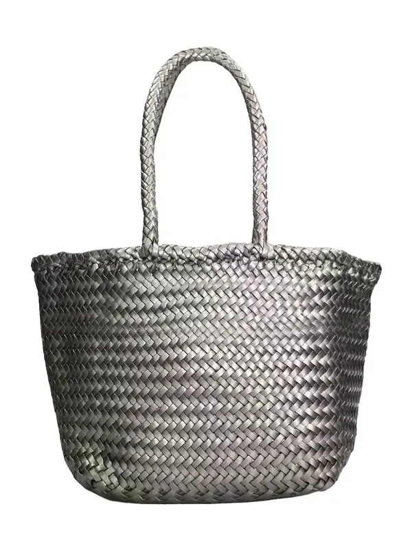 Dragon Diffusion Woven Leather Tote Bag - Grey