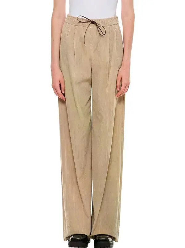 Max Mara Lerici Pleated Corduroy Trousers - Neutrals