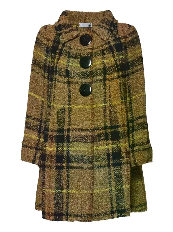 CHARLOTT Plaid Button Jacket - Brown