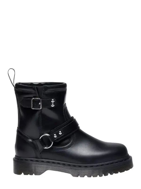 Dr. Martens Anistone Harness Orleans Leather Biker Boot - Black