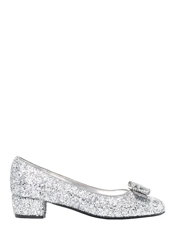 FERRAGAMO Glitter-detailed Pumps - Gray