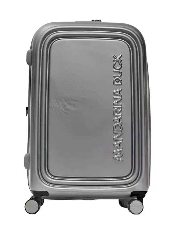MANDARINA DUCK Embossed Logo Suitcase - Silver