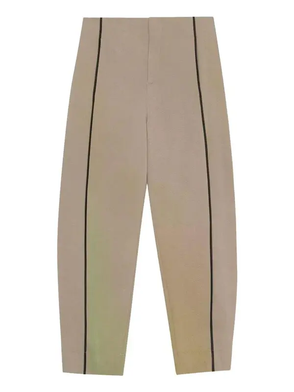 GANNI Piped Detail Trousers - Neutrals