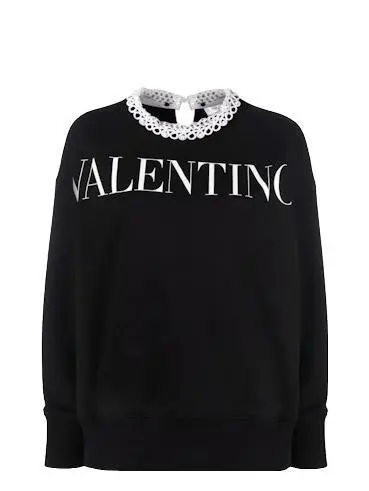 Valentino Garavani Logo-print Long-sleeve Sweatshirt - Black