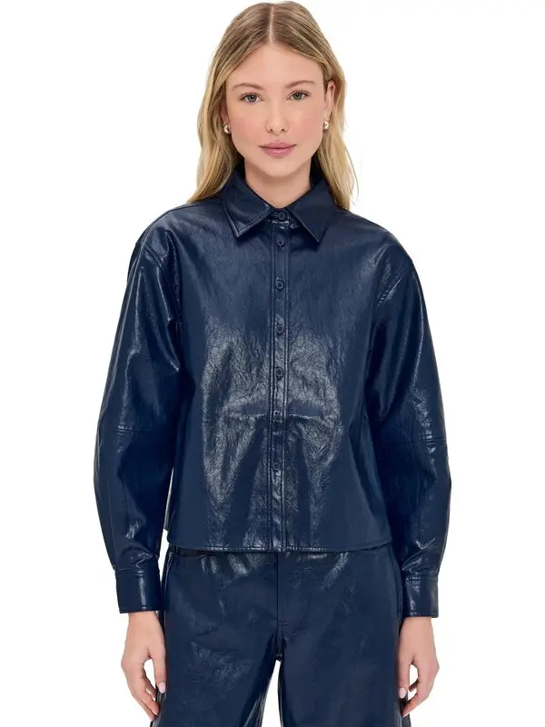 Hunter Bell Faux Leather Vail Jacket - Dark Navy
