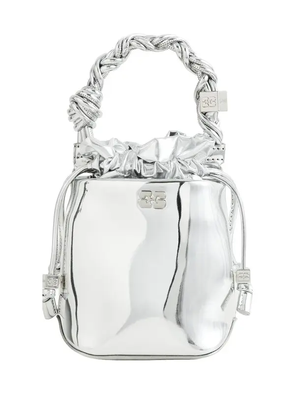 GANNI Mini Specchio Bou Bucket Bag - Silver