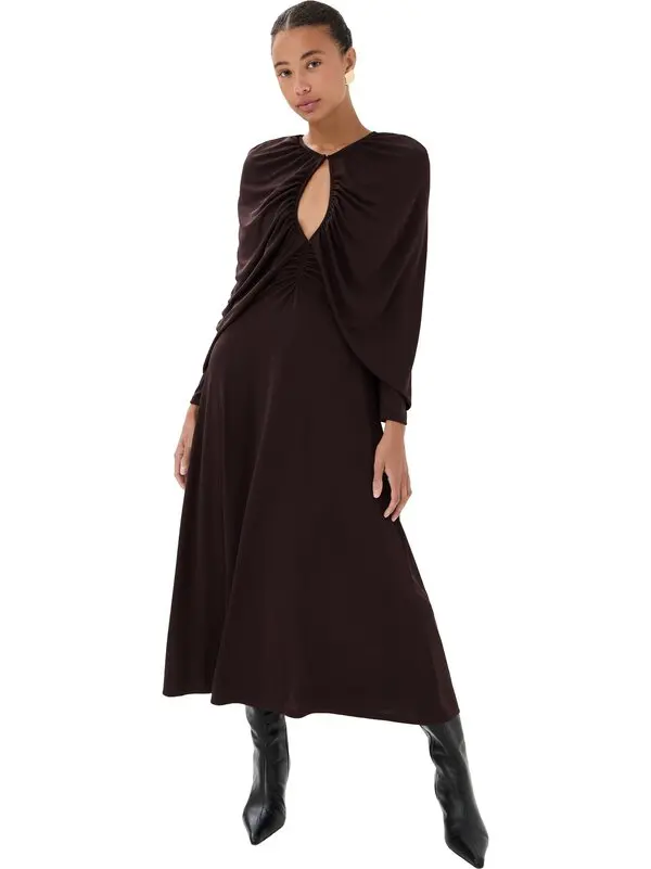 Johanna Ortiz Silent Solstice Midi Dress - Chocolate