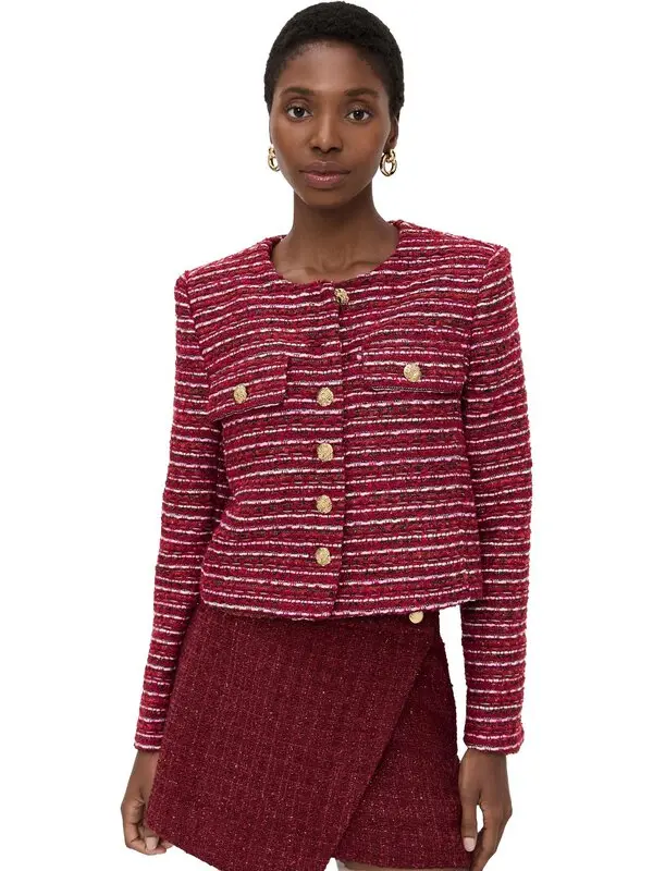 Endless Rose Tweed Jacket - Cranberry
