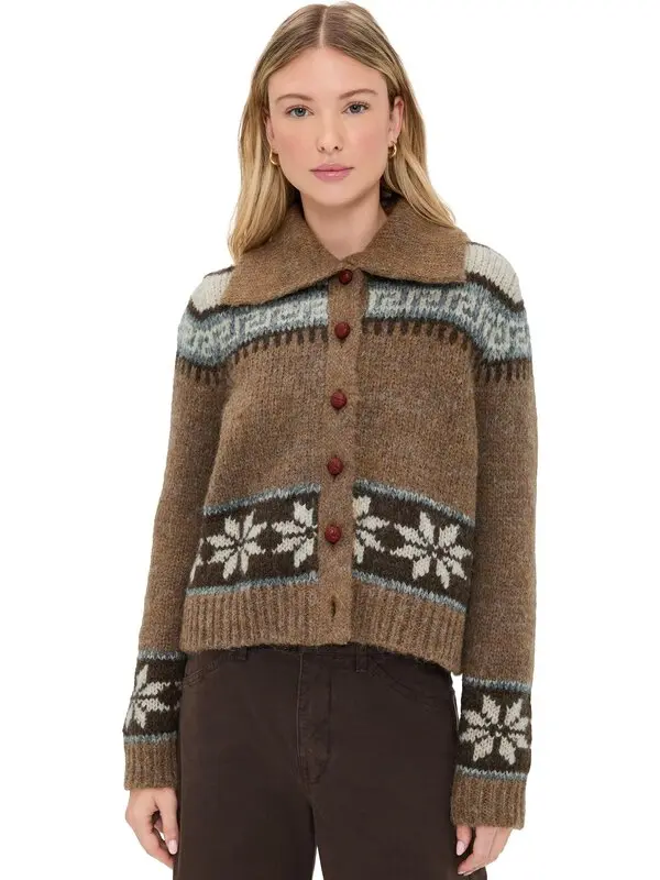 The Great. The Nordic Scholar Cardigan - Hickory Fair Isle