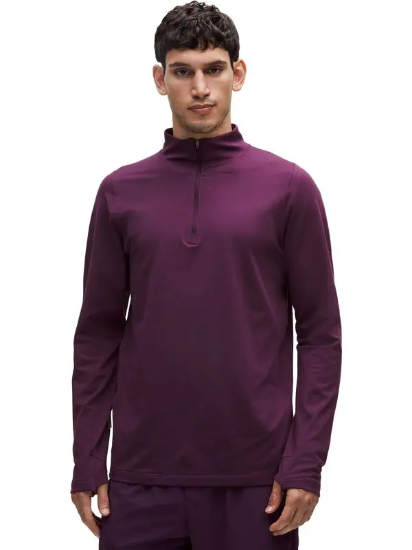 Lululemon Rulu Fleece Half-zip Long-sleeve Shirt - Plum
