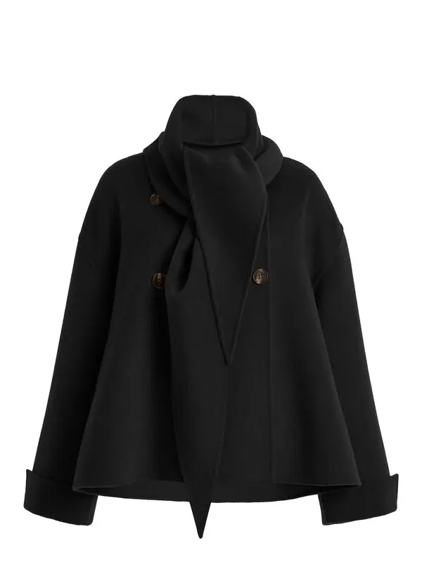 FAVORITE DAUGHTER The Jamie Wool-cashmere Coat - Black