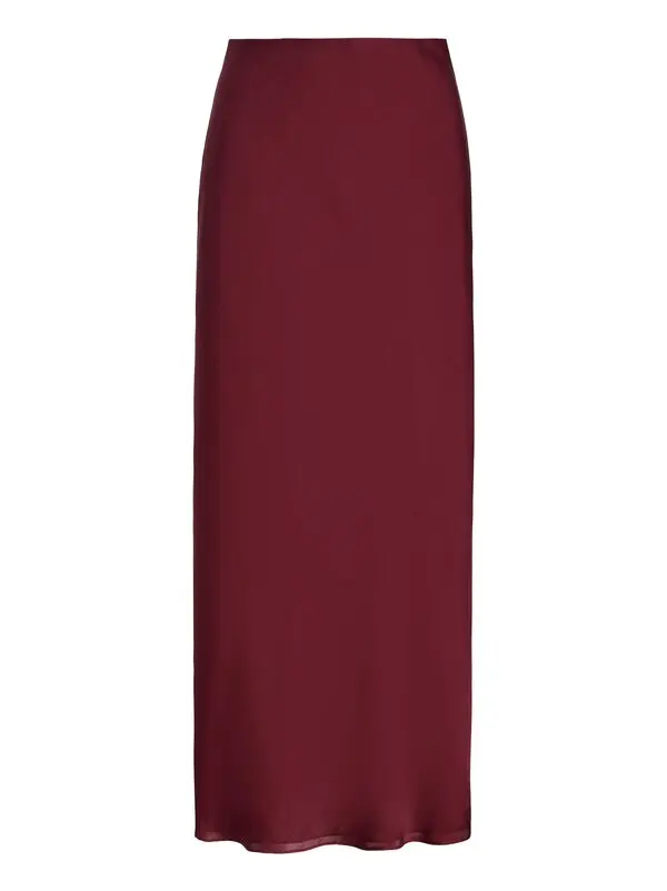 FAVORITE DAUGHTER Satin Midi Skirt - Burgundy