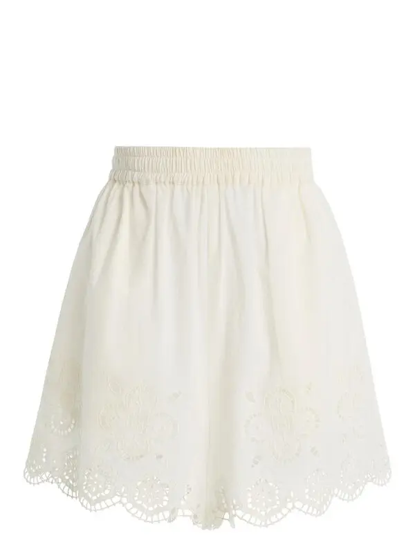 Sea Babette Eyelet Cotton Shorts - White