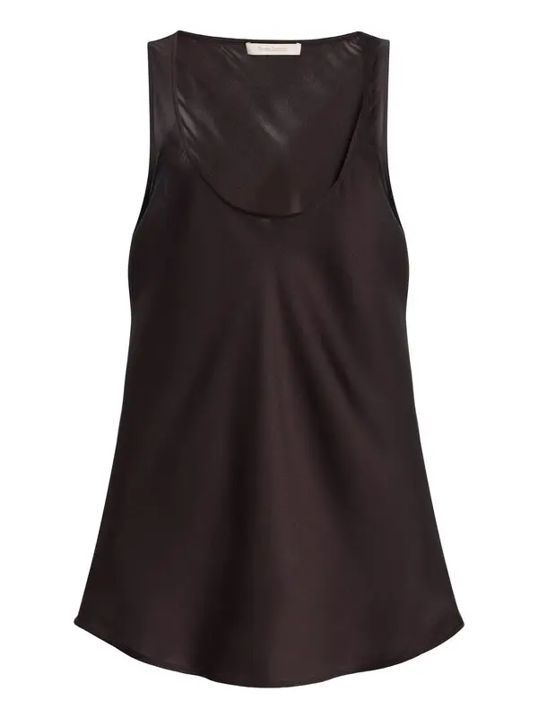 FAVORITE DAUGHTER Crepe Satin Tank - Brown